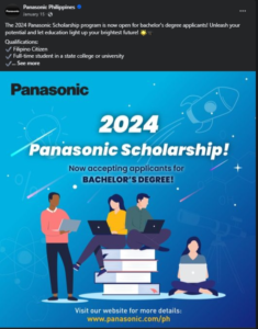 Panasonic College Scholarship 2026: Apply Now - PhilScholar