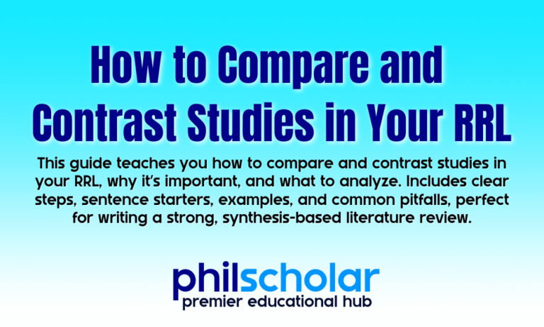 How to Compare and Contrast Studies in Your RRL (Review of Related ...