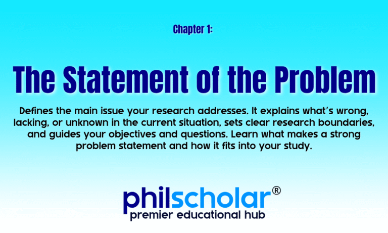 Statement of the Problem - PhilScholar